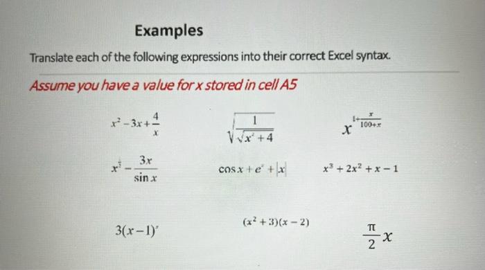 Solved Translate each of the following expressions into | Chegg.com
