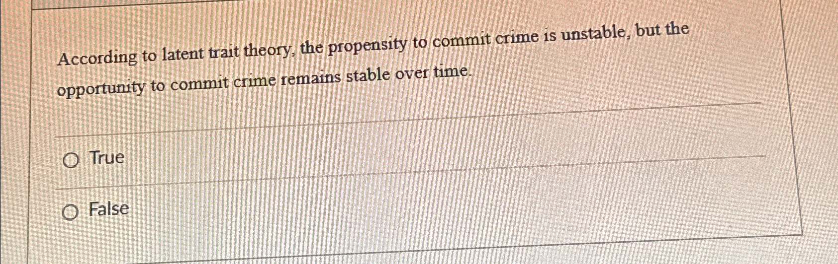 Solved According to latent trait theory, the propensity to | Chegg.com