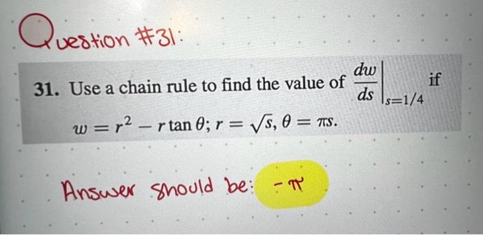 Solved Use chain rule to find the following value, I | Chegg.com