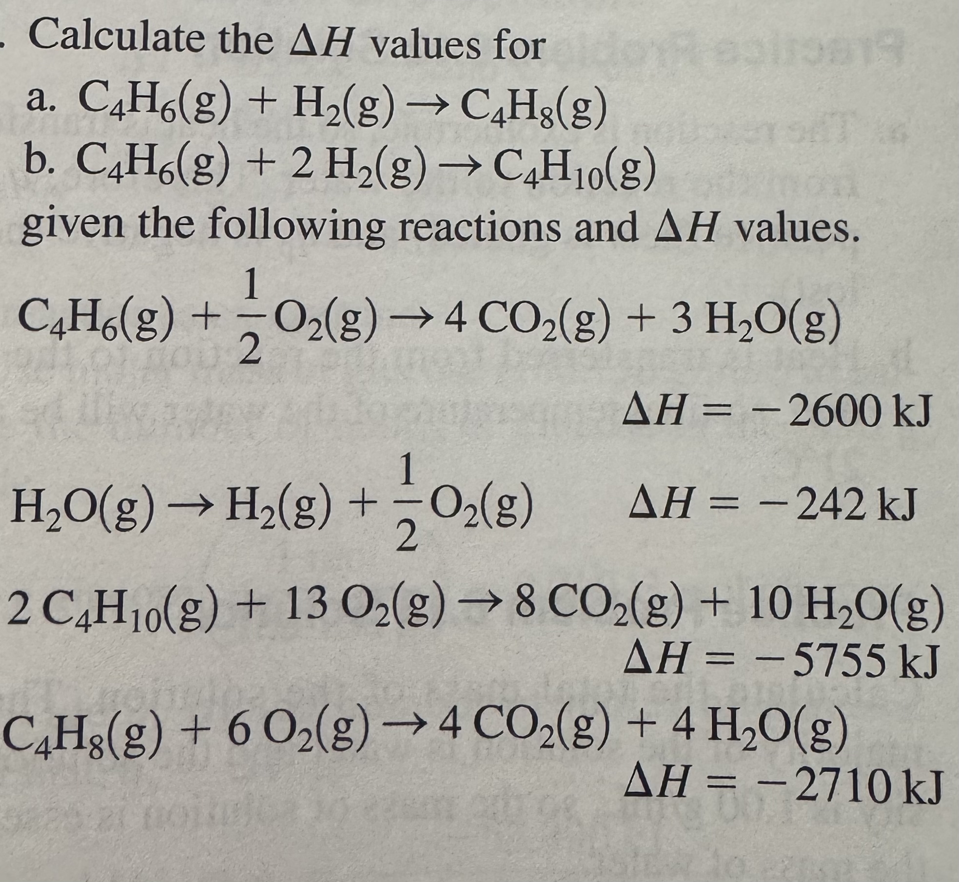 Solved Calculate the ΔH ﻿values | Chegg.com