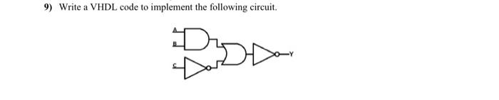Solved 9 Write A Vhdl Code To Implement The Following