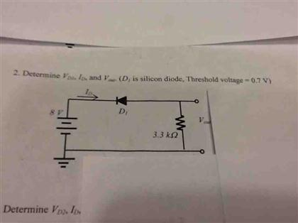 Solved Determine , , and (D1 is silicon diode, Threshold | Chegg.com