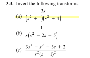 Solved 3.3. ﻿Invert the following | Chegg.com