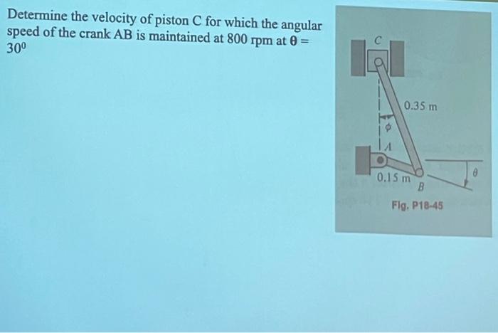 Solved Determine the velocity of piston C for which the | Chegg.com