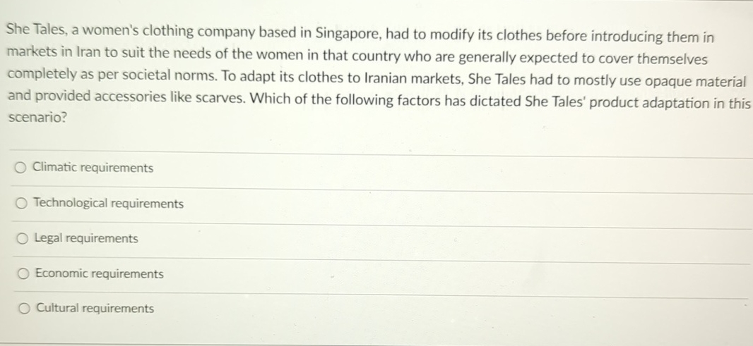 Solved She Tales, a women's clothing company based in | Chegg.com