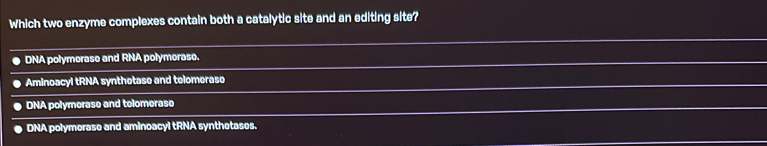 Solved Which two enzyme complexes contain both a catalytic | Chegg.com