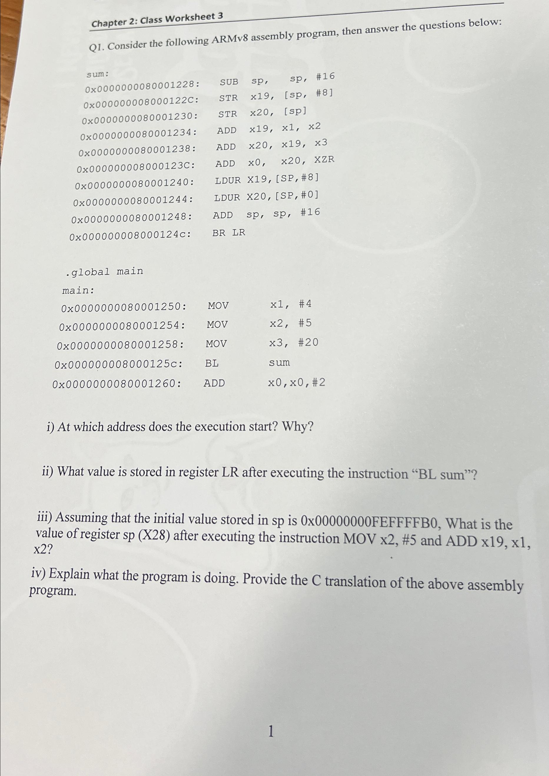 Solved Chapter 2: Class Worksheet 3Q1. ﻿Consider the | Chegg.com