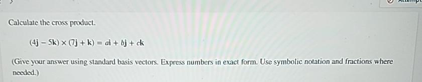 Solved Calculate the cross | Chegg.com