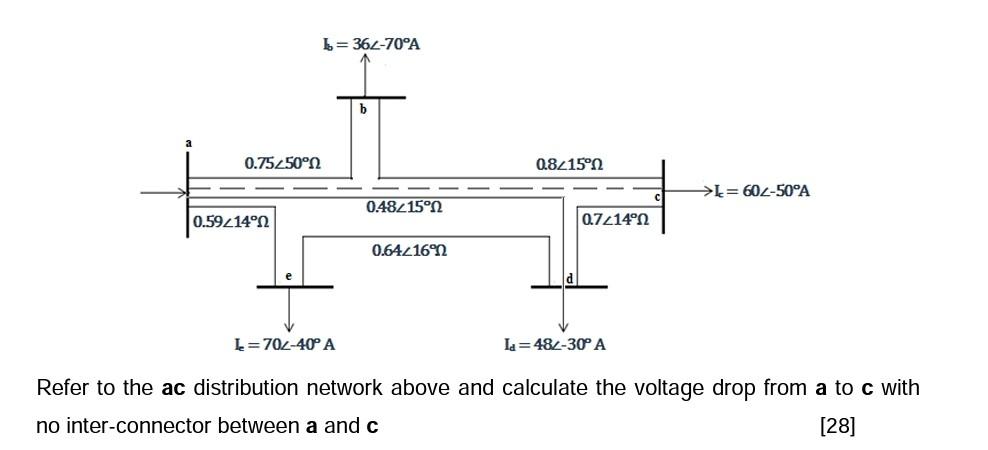 Solved Refer to the ac distribution network above and | Chegg.com