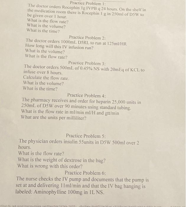 Solved Practice Problem 1: The doctor orders Rocephin 1g | Chegg.com