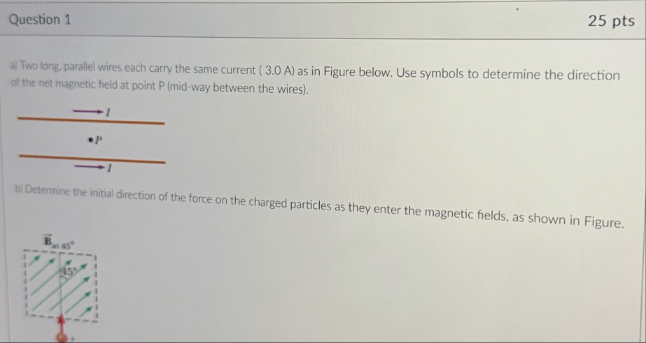 Solved Question 125 ﻿ptsa) ﻿Two long. parallel wires each | Chegg.com