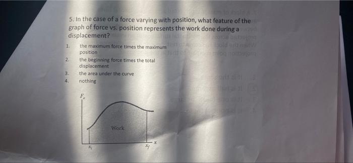 Solved 5. In the case of a force varying with position, what | Chegg.com