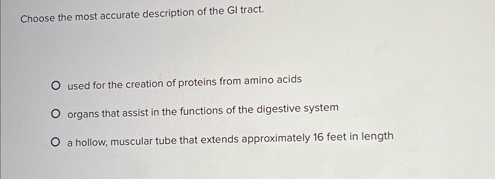 Solved Choose the most accurate description of the GI | Chegg.com
