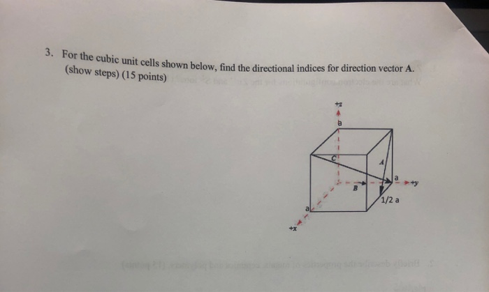 Solved 3. For the cubic unit cells shown below, (show steps) | Chegg.com
