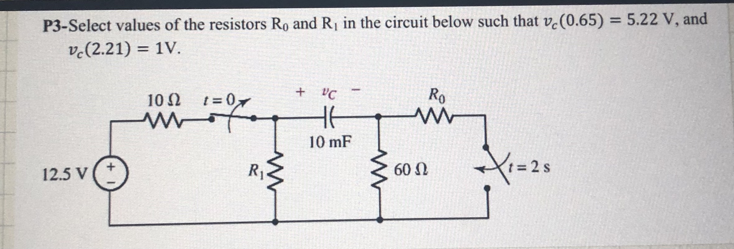 Solved P3-Select values of the resistors R0 ﻿and R1 ﻿in the | Chegg.com