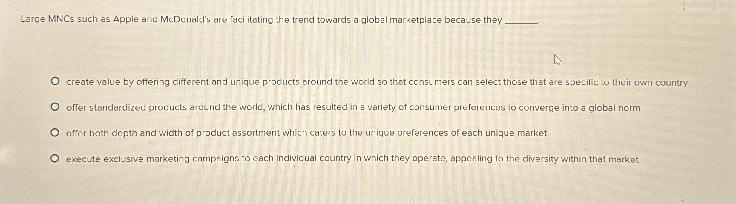 Solved Large MNCs such as Apple and McDonald's are | Chegg.com