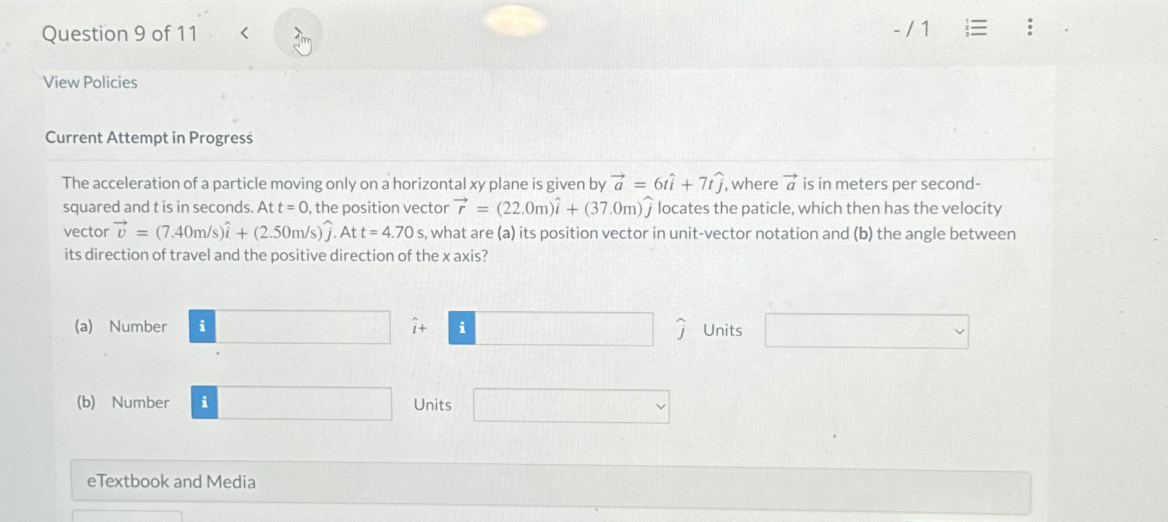 Solved Question 9 ﻿of 11View PoliciesCurrent Attempt in | Chegg.com