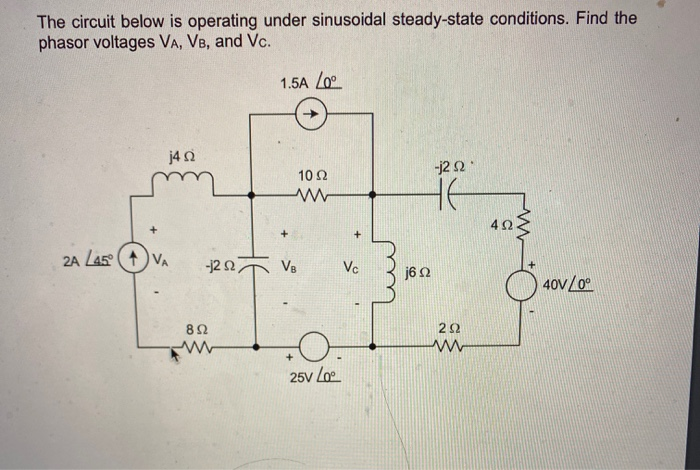 Solved The circuit below is operating under sinusoidal | Chegg.com