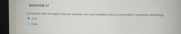 Solved QUESTION 17Companies with resources that are | Chegg.com