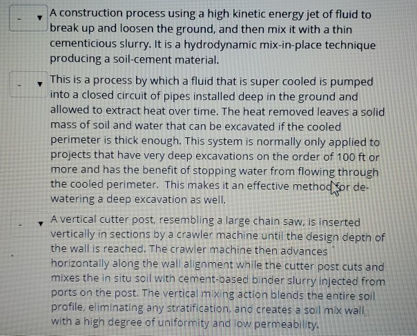 Solved Match the description of the temporary earth | Chegg.com