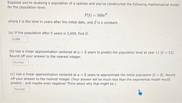 Solved Suppose you're studying a population of a species and | Chegg.com