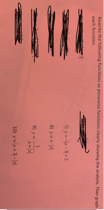 Solved Rewrite the following functions as piecewise | Chegg.com