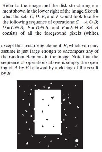 Solved Refer to the image and the disk structuring ele- ment | Chegg.com