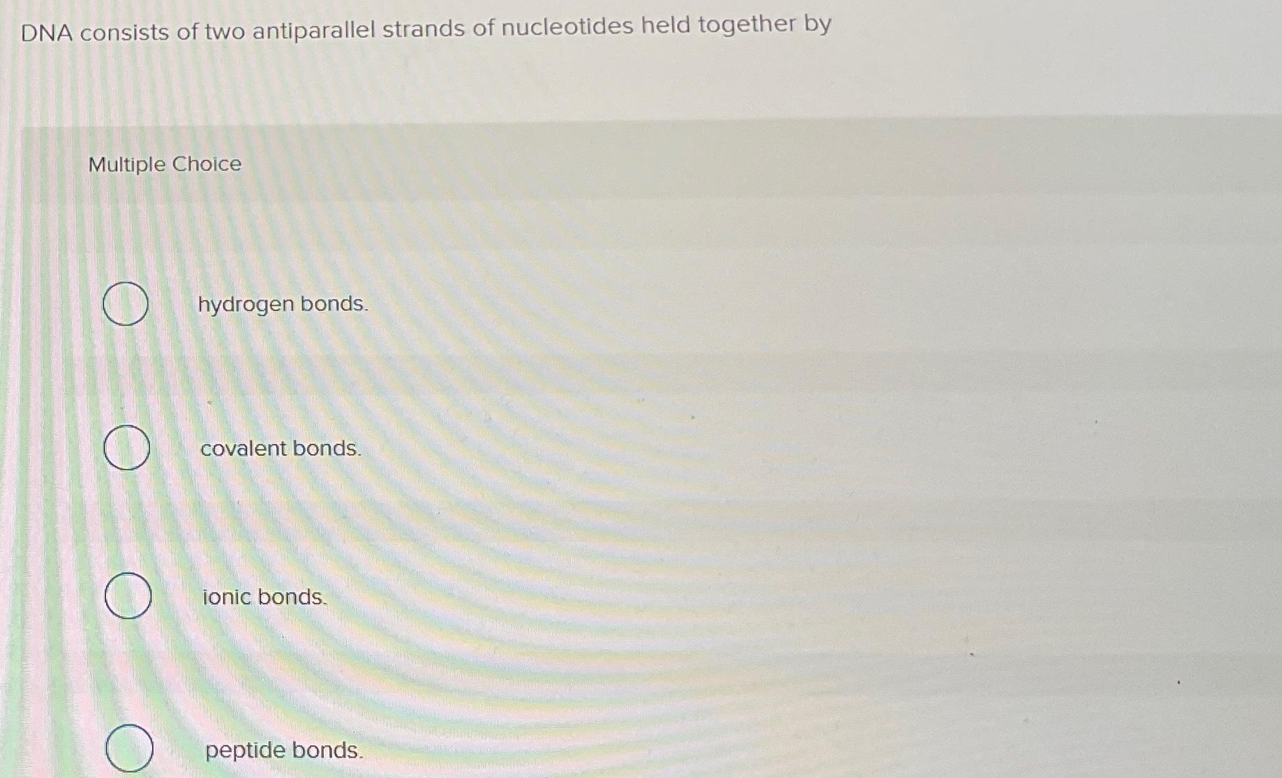 Solved DNA consists of two antiparallel strands of | Chegg.com