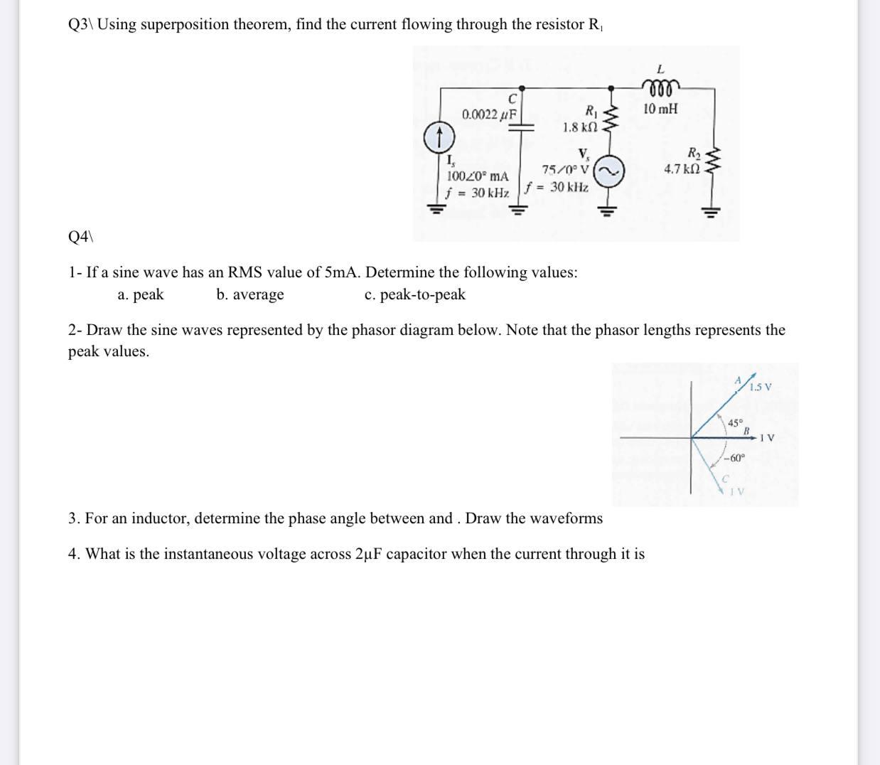 Solved Q3\Using superposition theorem, find the current | Chegg.com
