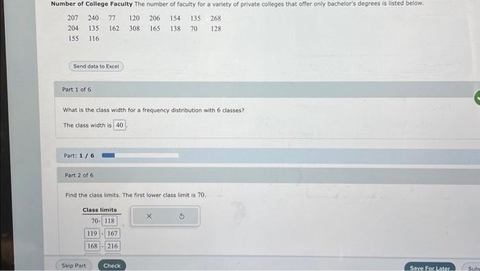 Solved What is the class width for a frequency distribution | Chegg.com