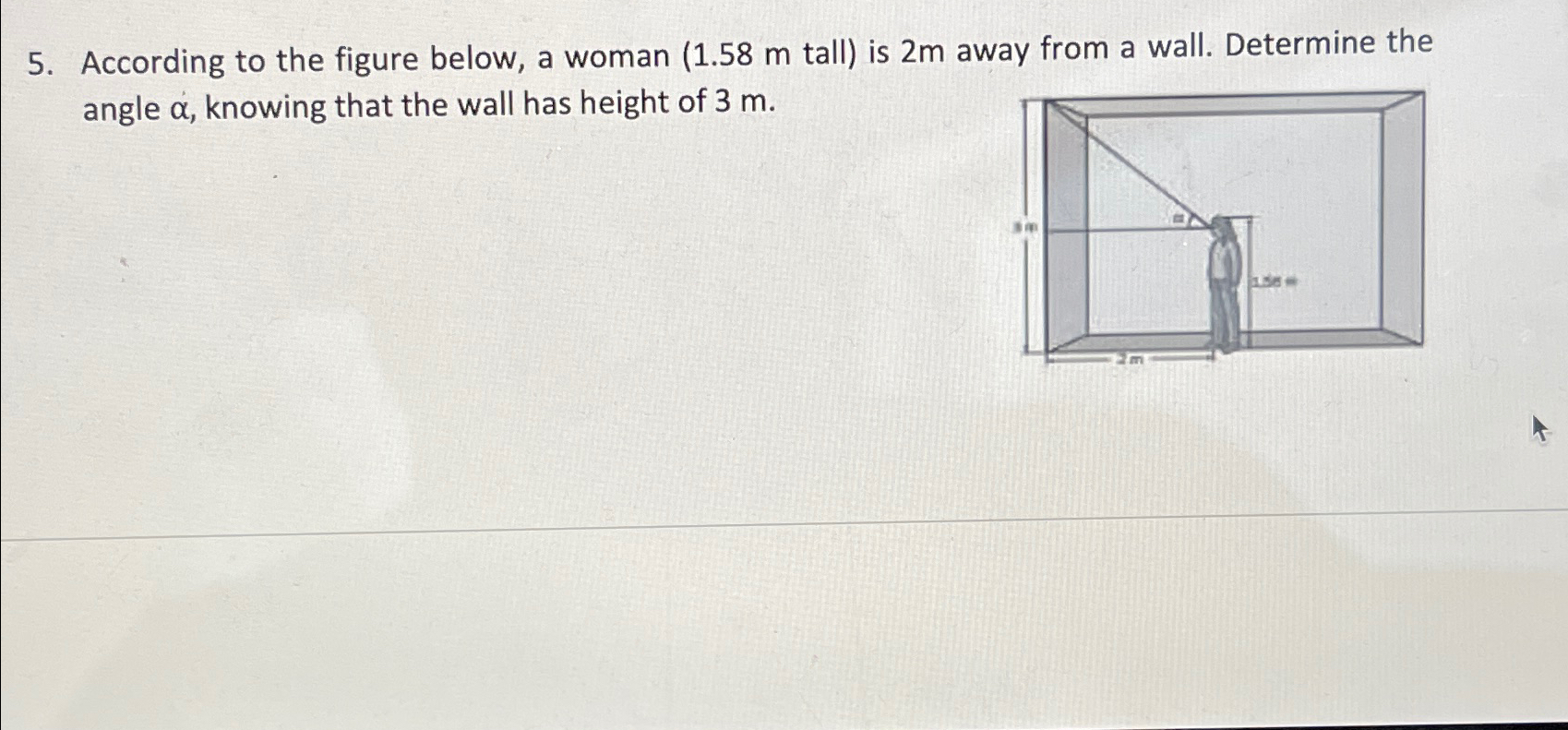 Solved According to the figure below, a woman ( 1.58m ﻿tall) | Chegg.com