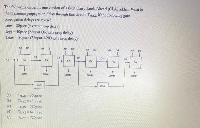 The following circuit is one version of a 6-bit | Chegg.com
