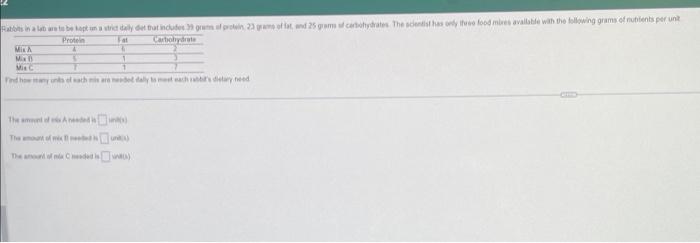 Solved \begin{tabular}{lc|cc} \hline & Proten & Vat & | Chegg.com