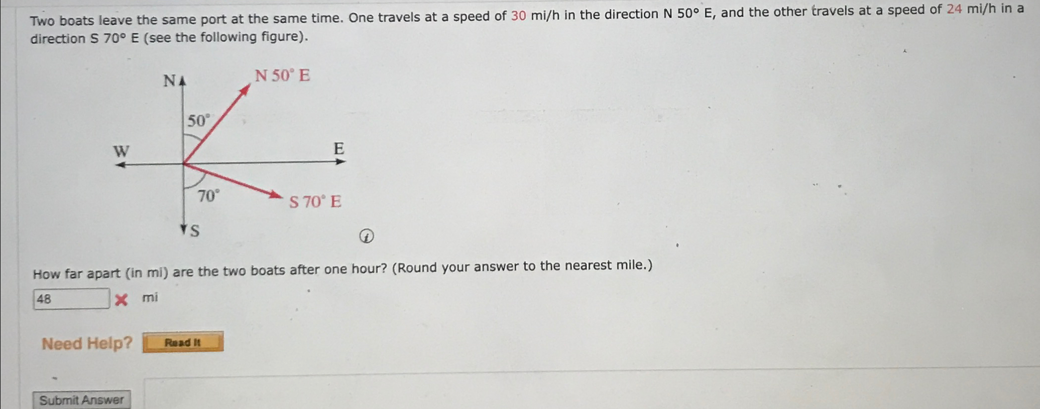 Solved Two boats leave the same port at the same time. One | Chegg.com