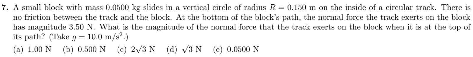 Solved A small block with mass 0.0500 ﻿kg slides in a | Chegg.com