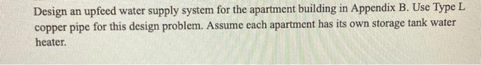 Solved Design an upfeed water supply system for the | Chegg.com