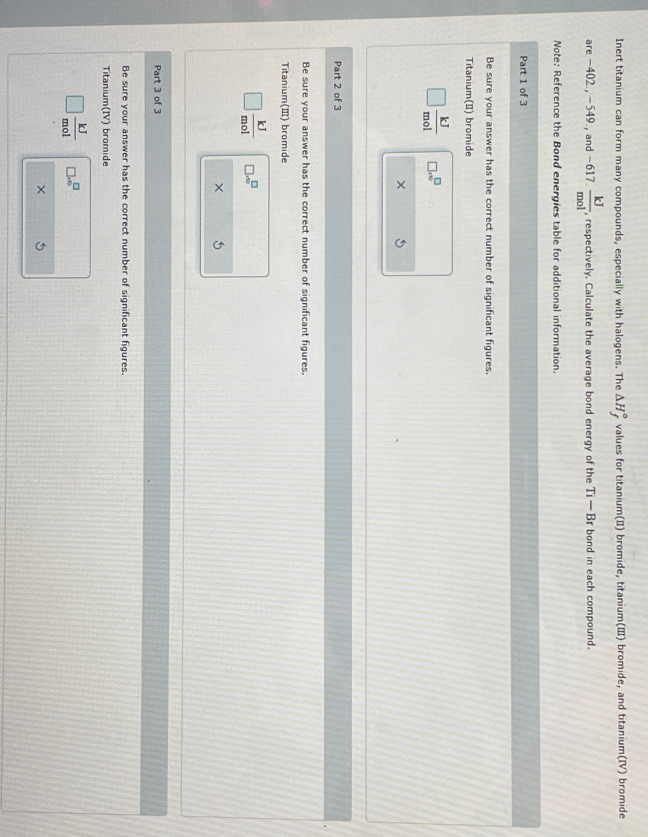 Solved Inert titanium can form many compounds, especially | Chegg.com