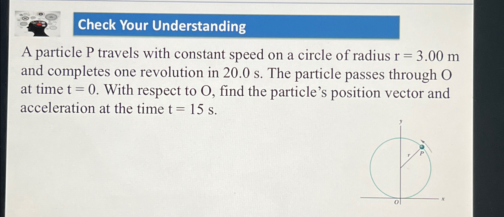 Solved Check Your UnderstandingA particle P ﻿travels with | Chegg.com