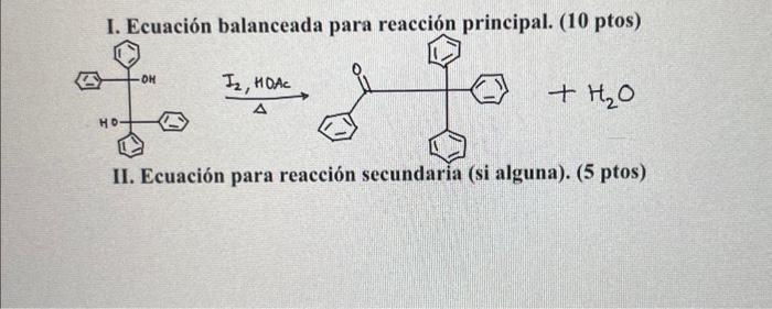 benzopinacolone synthesisII. Equation for secondary | Chegg.com