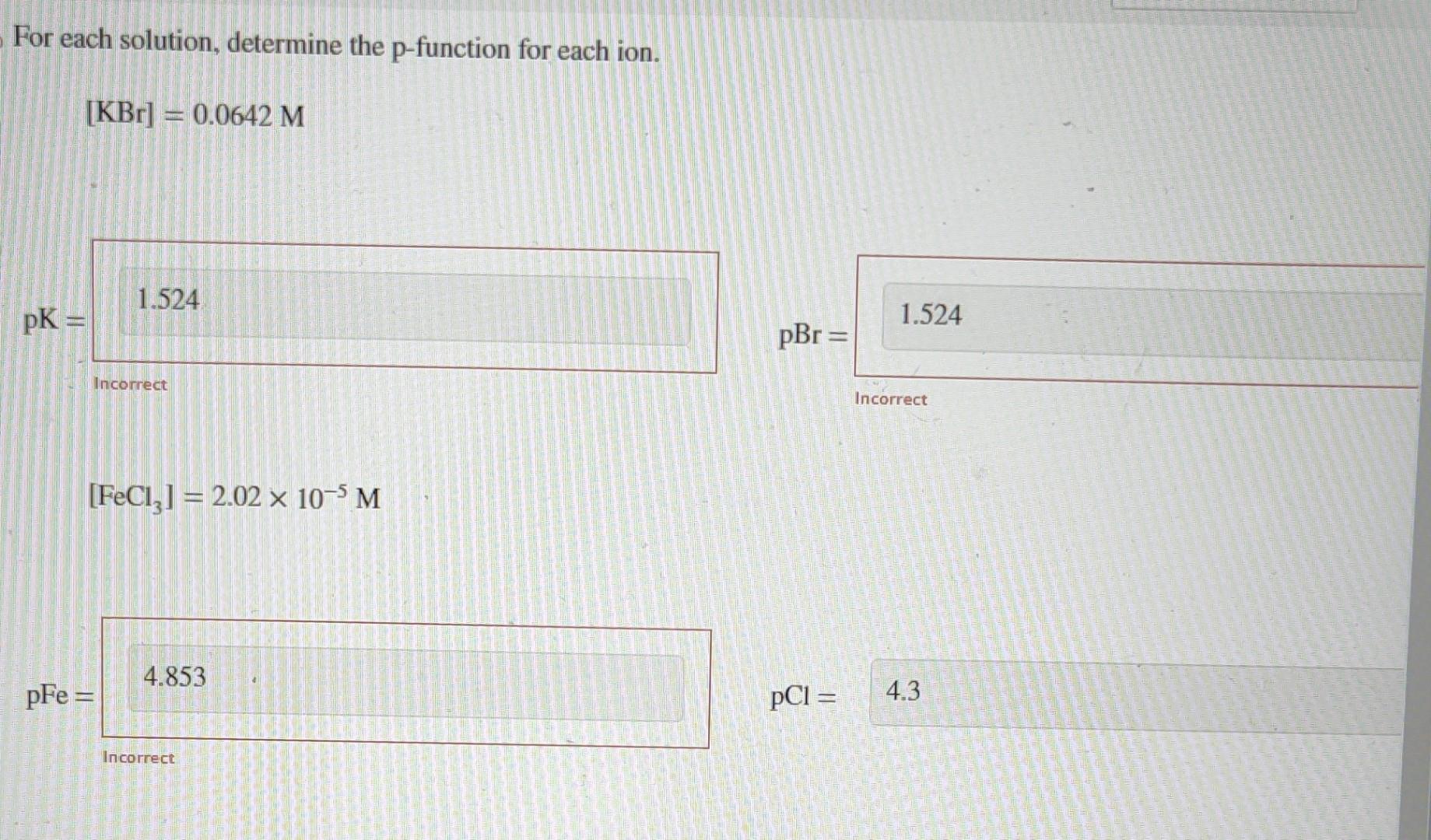 Solved For each solution, determine the p-function for each | Chegg.com