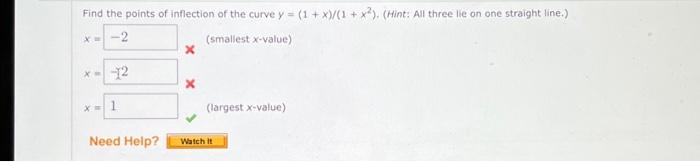 Solved Find the points of inflection of the curve | Chegg.com