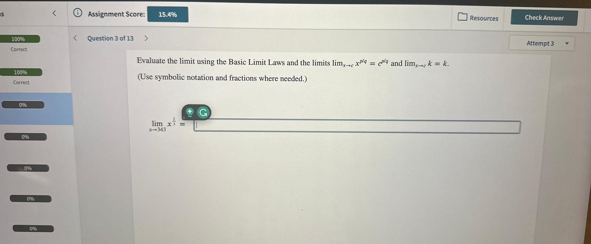 Solved Assignment Score:Resources100%Question 3 ﻿of | Chegg.com