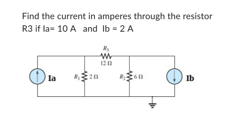 Solved Find the current in amperes through the resistor R3 | Chegg.com