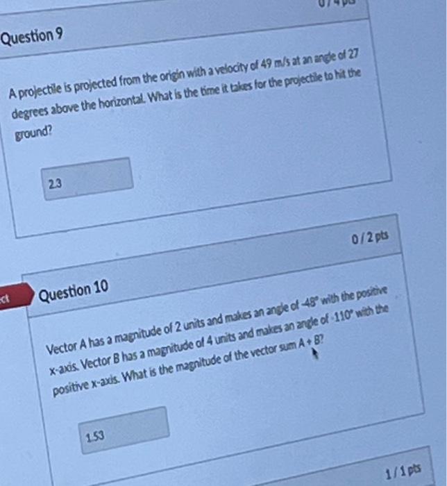 Solved Question 9 A projectile is projected from the origh | Chegg.com