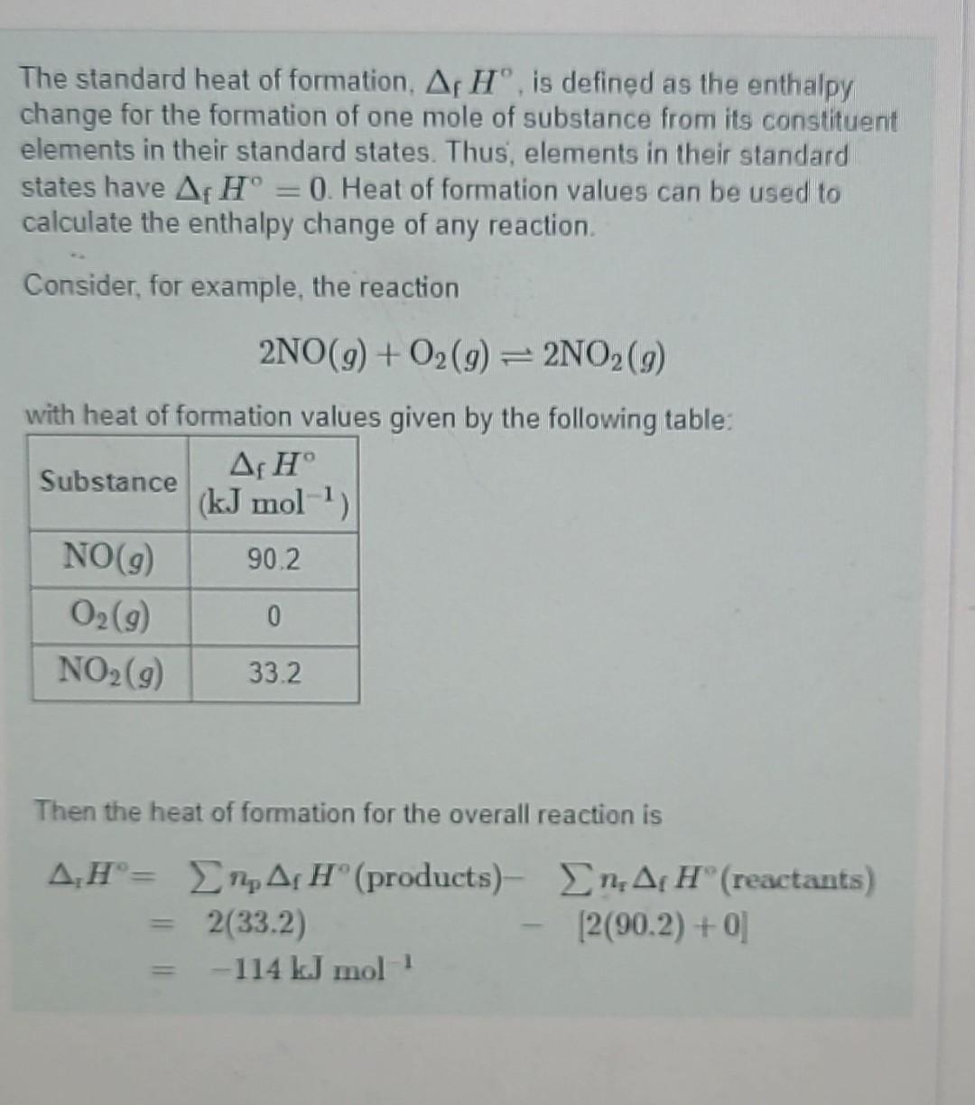 Solved The standard heat of formation, ΔfH∘, is defined as | Chegg.com