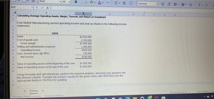 Solved Calculating Average Operating Assets, Margin, | Chegg.com