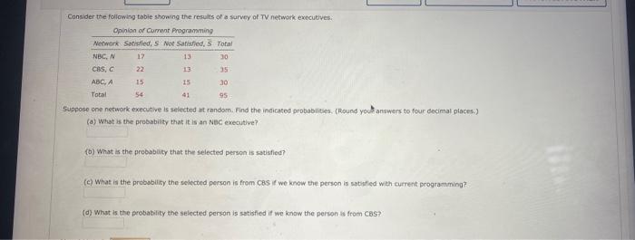 Solved Consider the following tabie showing the results of a | Chegg.com