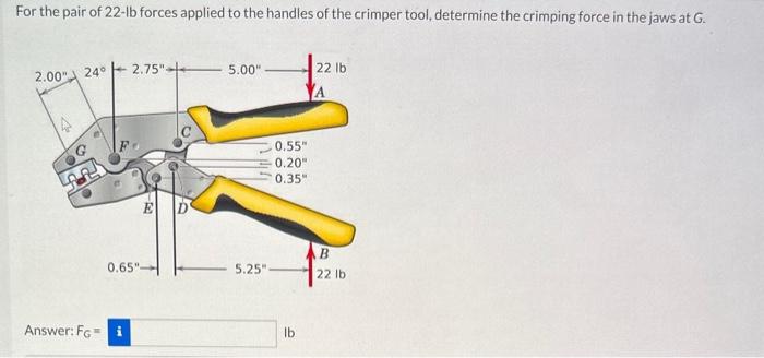 Solved For the pair of 22-1b forces applied to the handles | Chegg.com