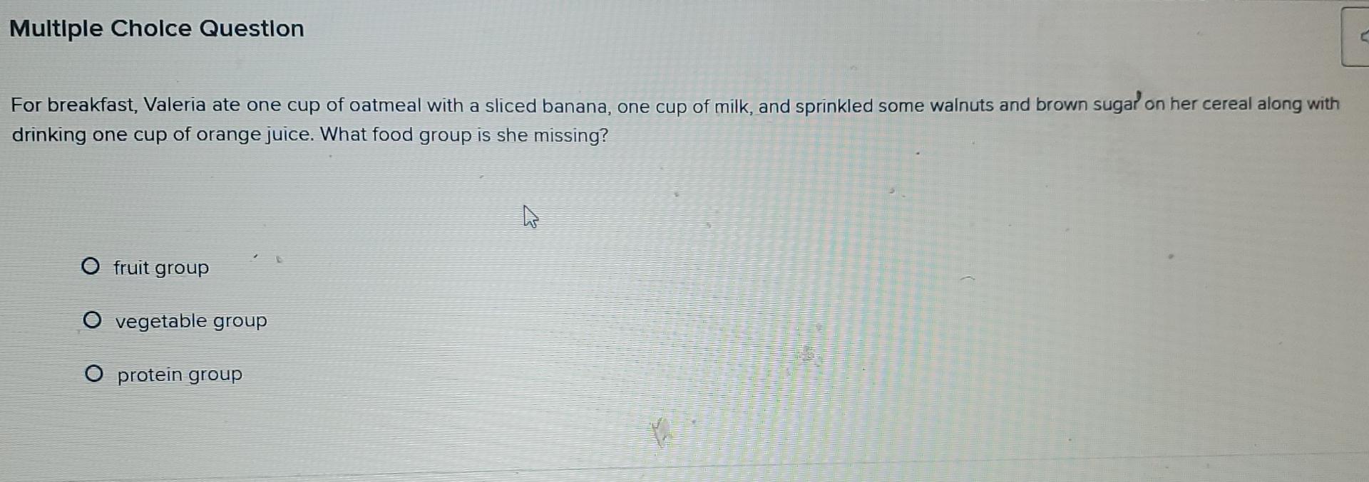 Solved Multiple Cholce QuestionFor breakfast, Valeria ate | Chegg.com