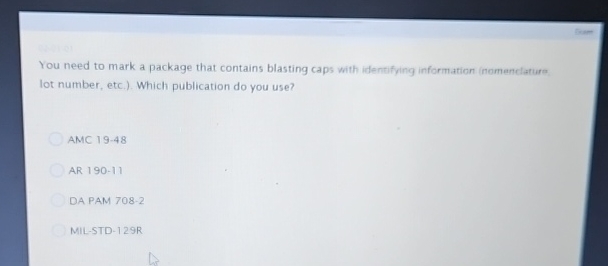 Solved You need to mark a package that contains blasting | Chegg.com
